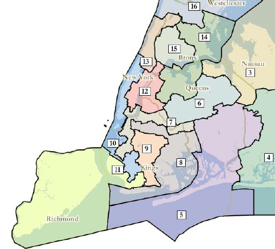 Congressional redistricting maps implemented after the 2010 Census ...